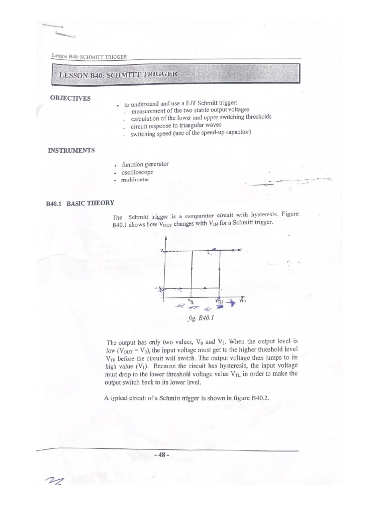 Lesson B40 SCHMITT TRIGGER | PDF