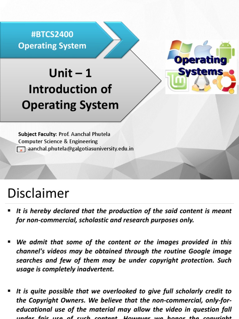 Unit 1 | PDF | Operating System | Process (Computing)