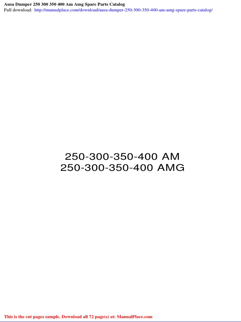 Ausa Dumper 250 300 350 400 Am Amg Spare Parts Catalog | PDF | Vehículo de motor | Vehículos
