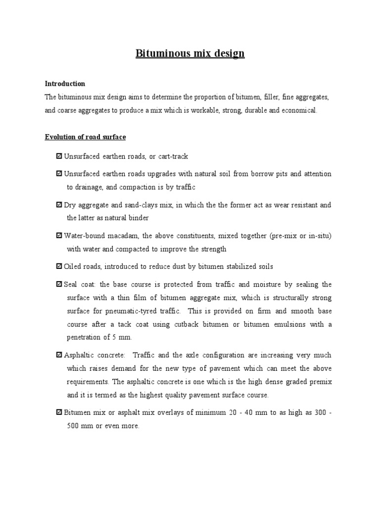 Bituminous Mix | PDF | Asphalt | Road Surface