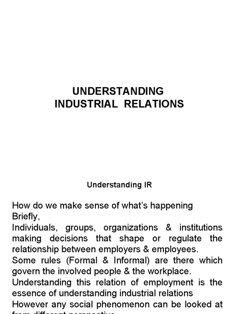 IR Different Approaches | PDF | Industrial Relations | Employment