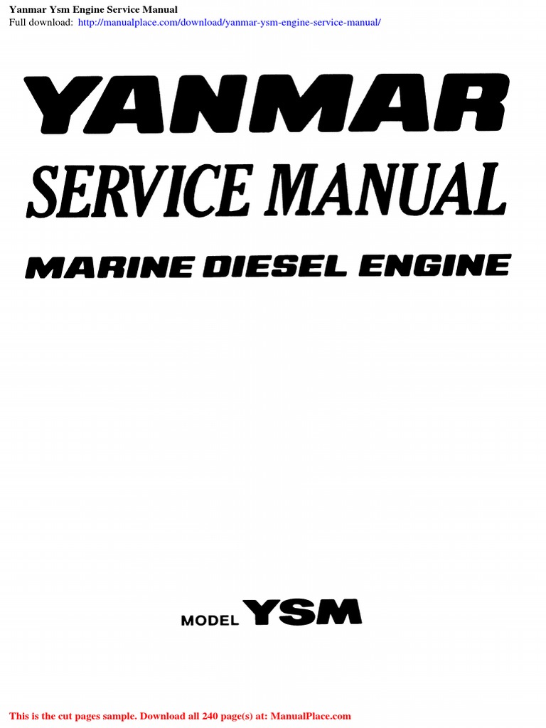 Yanmar Ysm Engine Service Manual | PDF