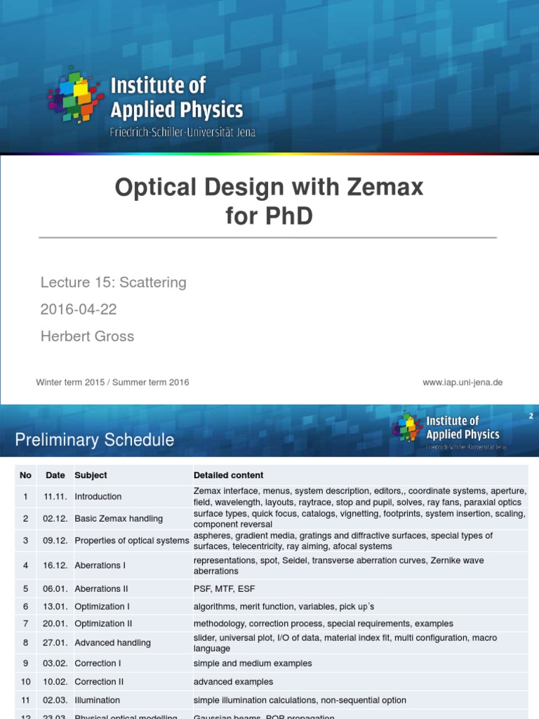 Dokumen - Tips - Optical Design With Zemax For PHD | PDF | Scattering | Diffraction