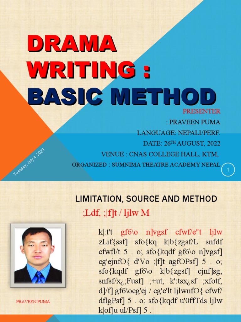 Drama Writing Basic Method-2022-By Parshuram Rai-26th August, 2022 | PDF