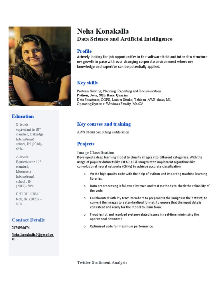 Neha Resume-1 | Download Free PDF | Machine Learning | Computing