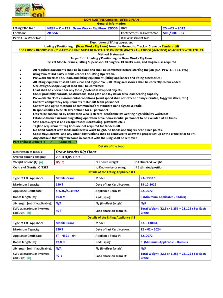NRLP - C - 131 Draw Works Rig Floor ZB556 | PDF | Crane (Machine)
