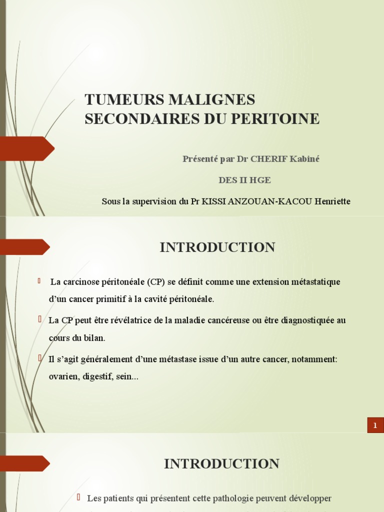 Carcinose péritonéale : Diagnostic et Traitement | PDF | Cancer | Métastase