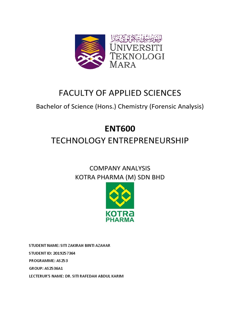 Ent600 Case Study - Siti Zakirah Binti Azahar - 2019257364 | PDF ...