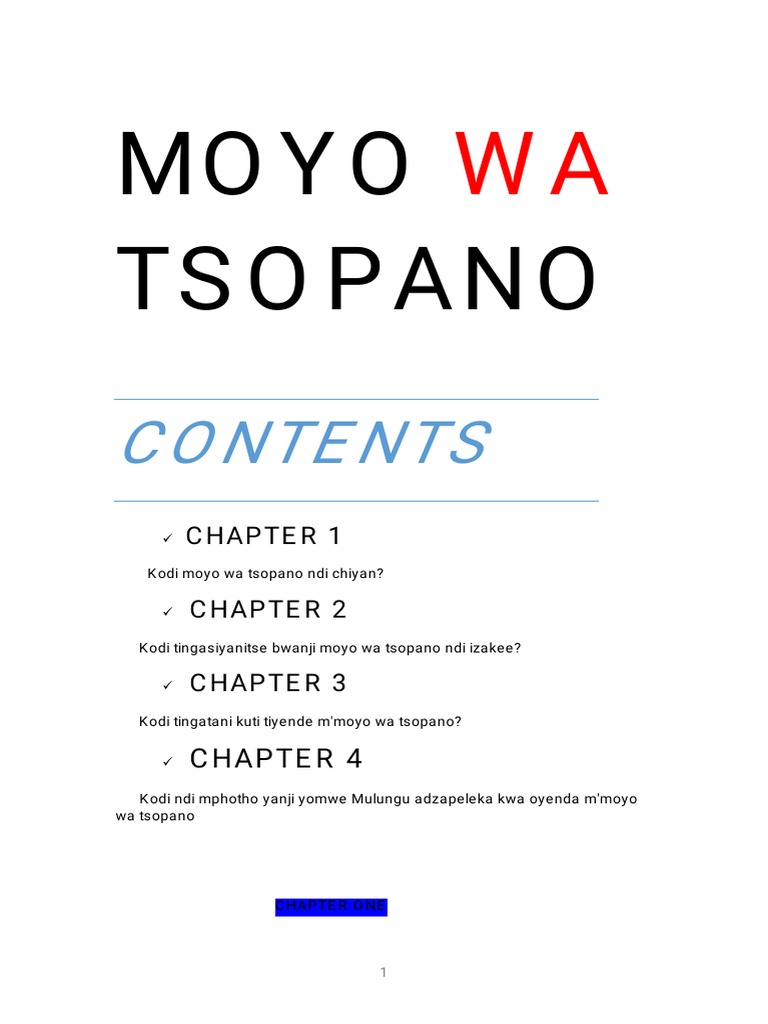 Moyo Wa Tsopano - 1 | PDF