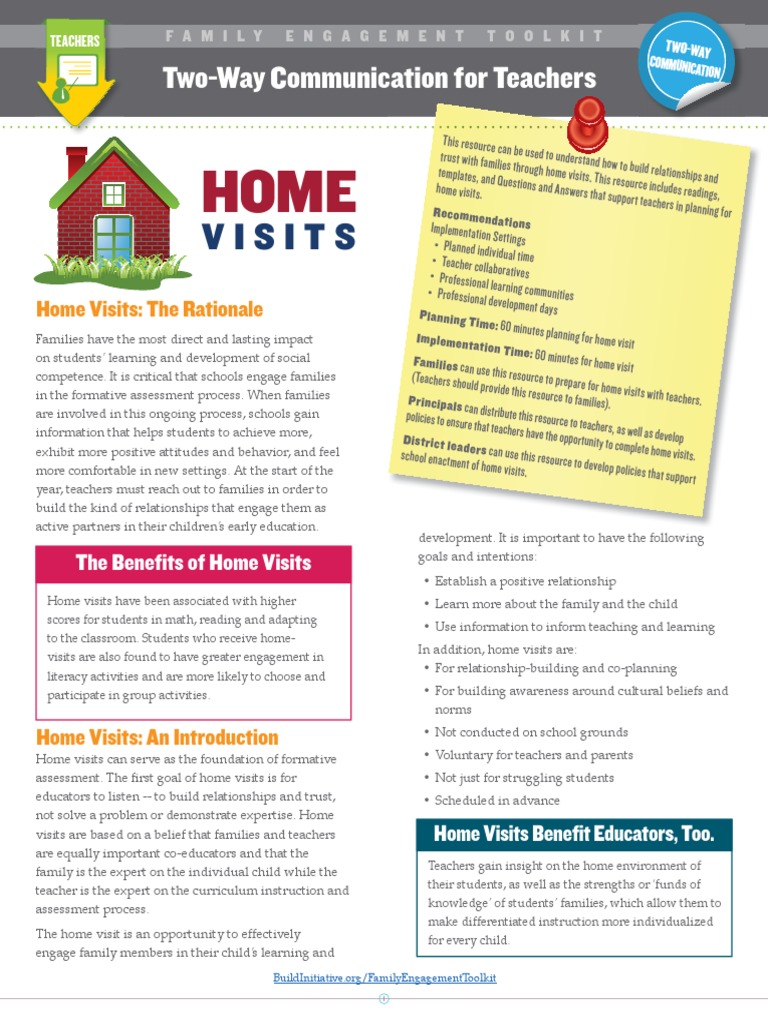 Home Visits | PDF | Teachers | Cognition