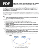 Murdock's Serial Position Curve Study Overview | PDF | Long Term Memory ...