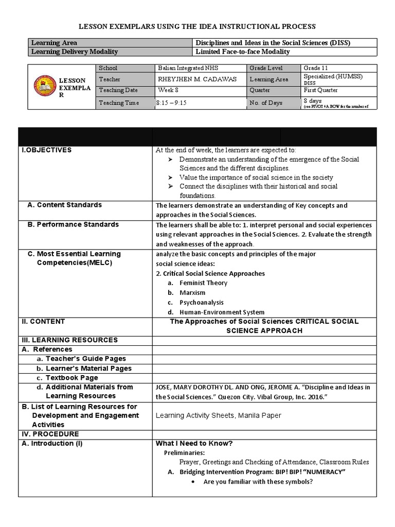 LE DISS Week8 Q1 | PDF | Learning | Science