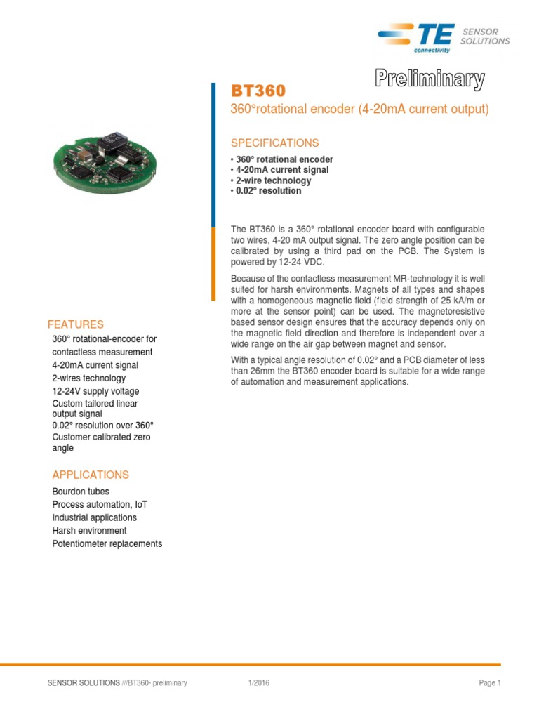 Eng DS BT360 A | PDF | Sensor | Calibration