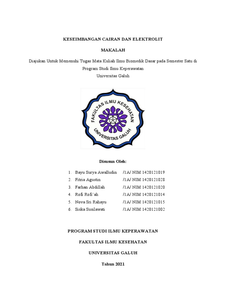 Biomedik-Keseimbangan Cairan Dan Elektrolit | PDF | Kesehatan Holistik ...