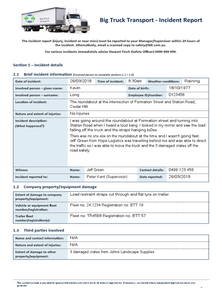 201809-0900-sms-worked-example-incident-report | PDF | Traffic | Transport