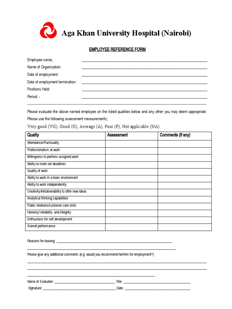 Reference Form | PDF | Employment | Business