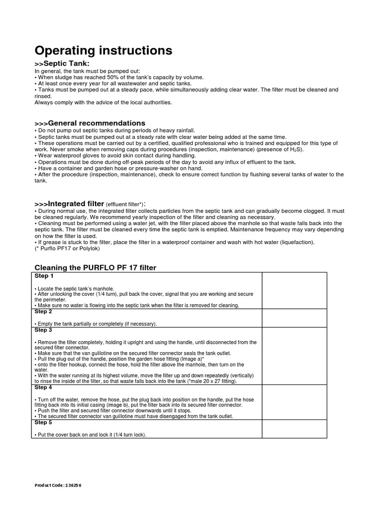Septic Tank Operation & Maintenance Guide | PDF | Septic Tank ...