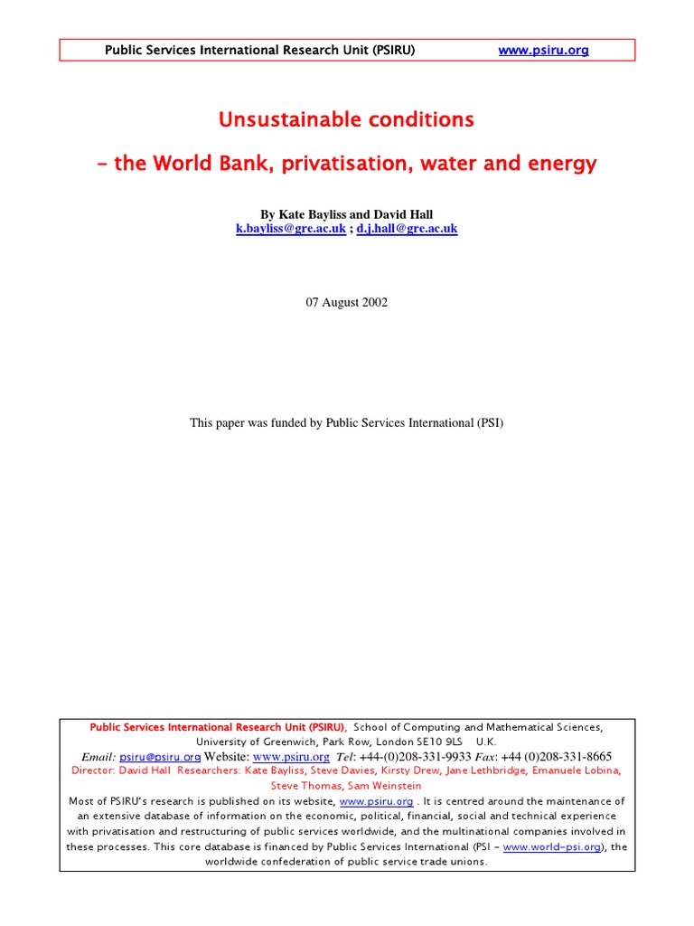 2002 August - Kate Bayliss & David Hall - Unsustainable Conditions ...