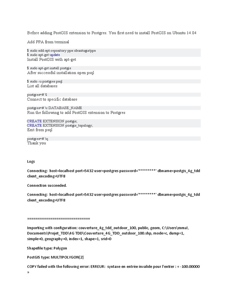 Before Adding PostGIS Extension To Postgres | PDF | Computers Before Adding PostGIS Extension To Postgres | PDF | Computers