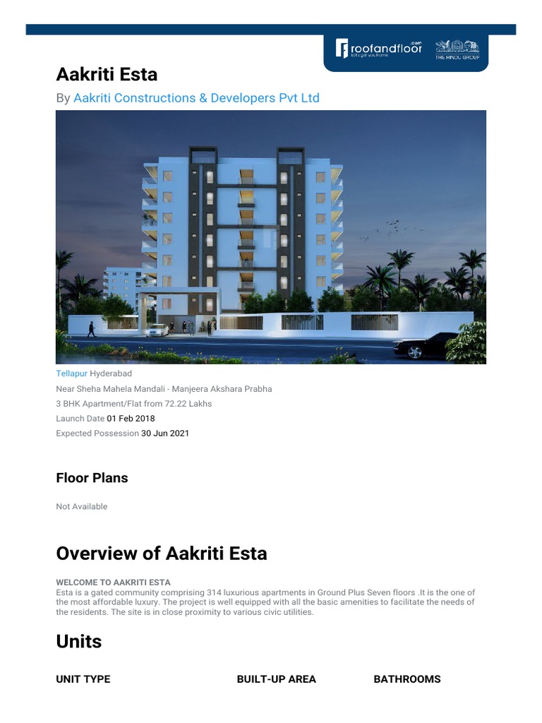 65444-aakriti-esta-automated_brochure | PDF | Kitchen | Toilet