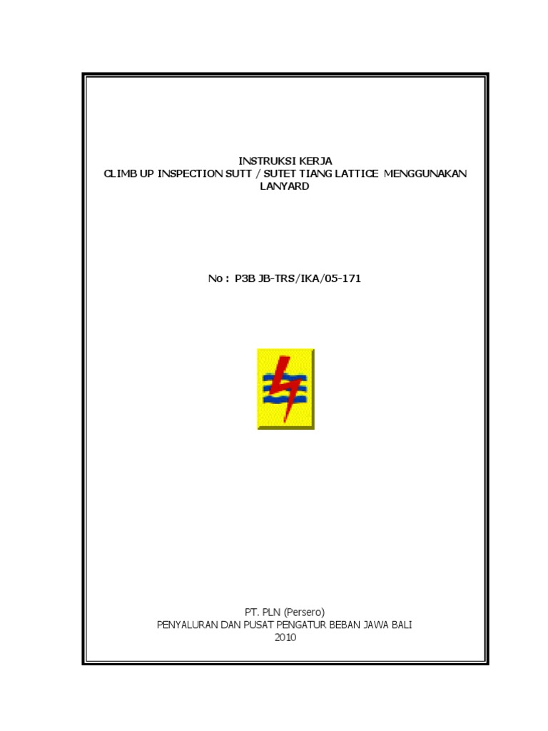1.microsoft Word - 171 Ik Climb Up Inspection Sutt & Sutet Menggunakan Lanyard Pada Tower ...