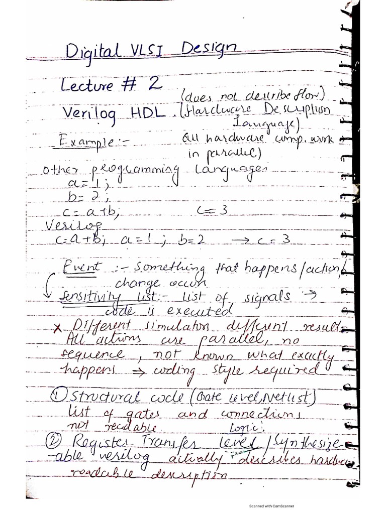 Lecture 2 Verilog HDL | PDF