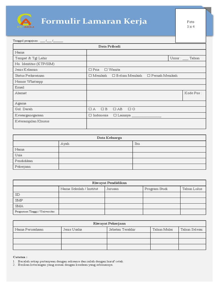 Format Lamaran Kerja | PDF