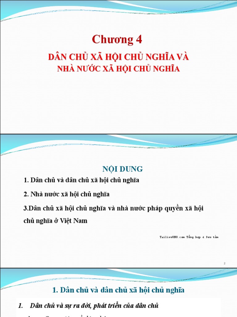 CNXHKH Chuong 4. Dan Chu XHCN Va Nha Nuoc XHCN Uet | PDF