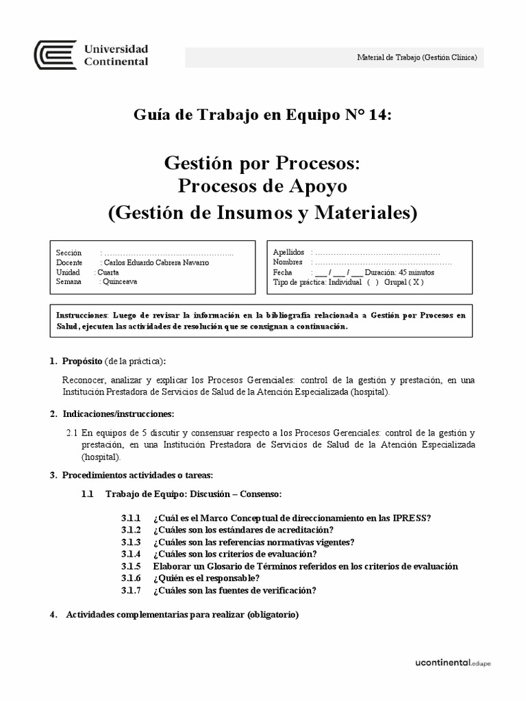 GC MA GTE14 GPP A Gestión de Insumos y Materiales | PDF | Hospital