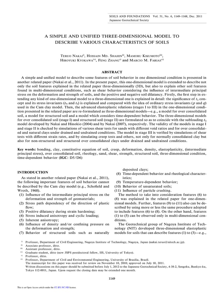 A Simple and Unified Three Dimensional Model To Describe 2011 Soils and ... A Simple and Unified Three Dimensional Model To Describe 2011 Soils and ...