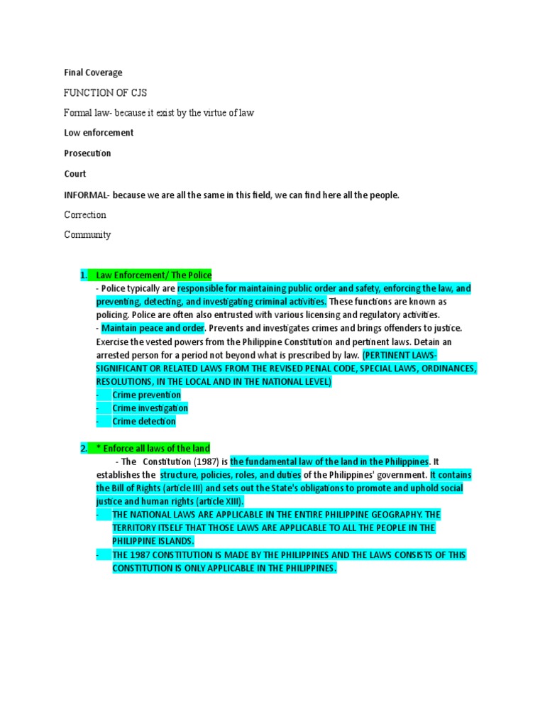 Introduction To Criminal Justice System Reviewer | PDF | Prosecutor ...