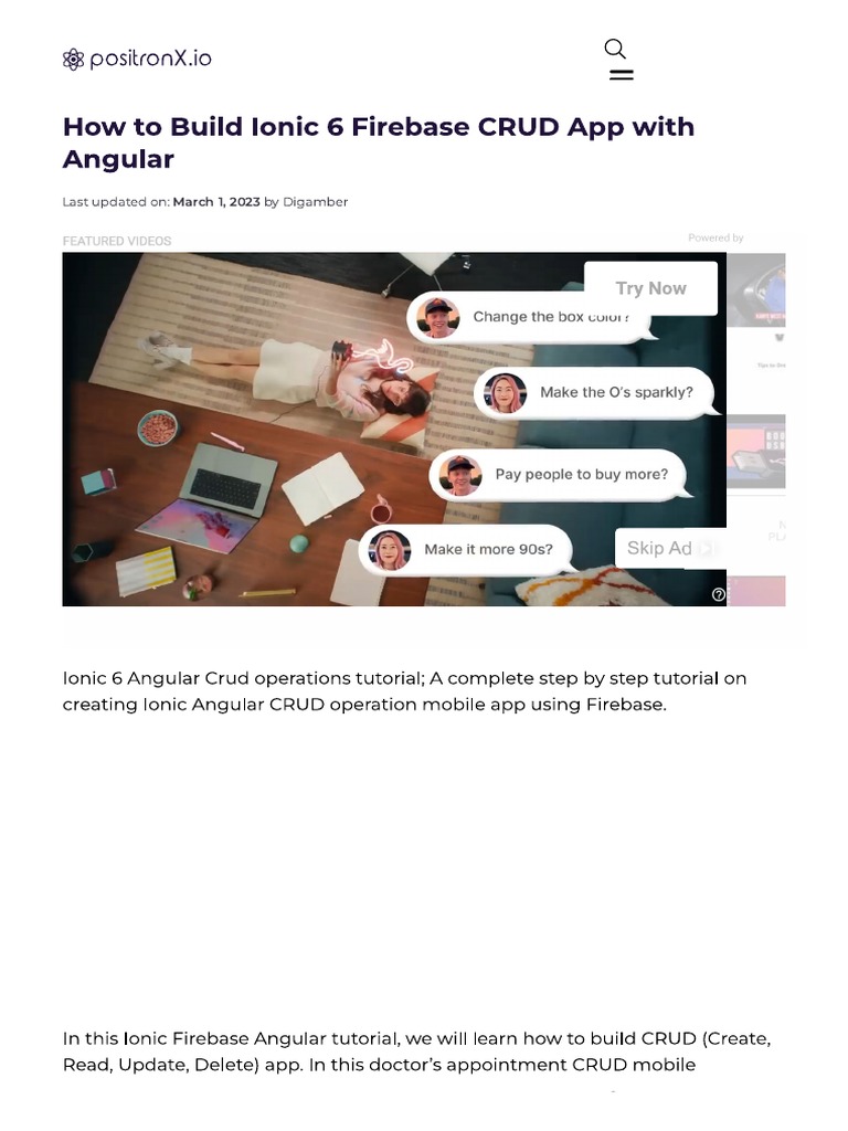 How To Build Ionic 6 Firebase CRUD App With Angular | PDF