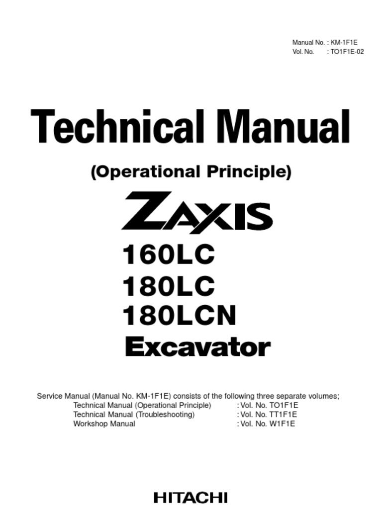 Hitachi Excavator Technical Manual | PDF | Horsepower | Valve