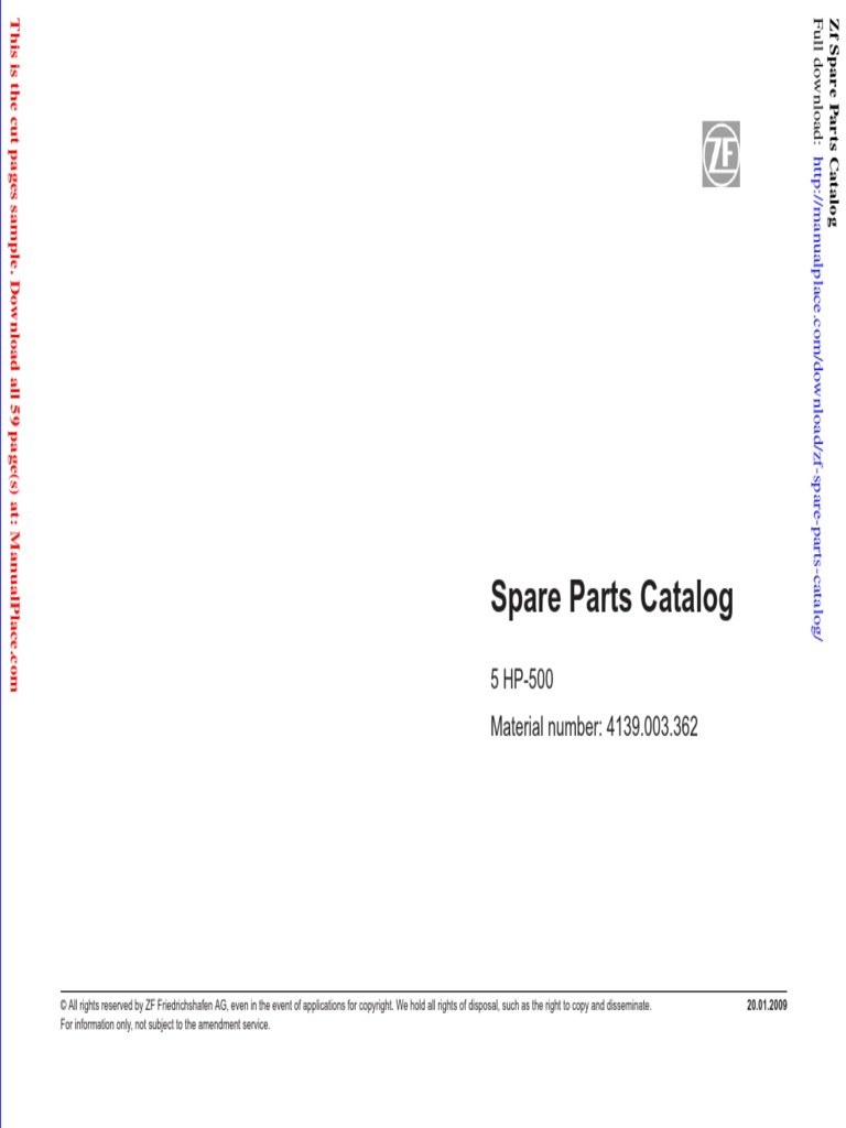 ZF Spare Parts Catalog | PDF | Mechanical Engineering | Manufactured Goods