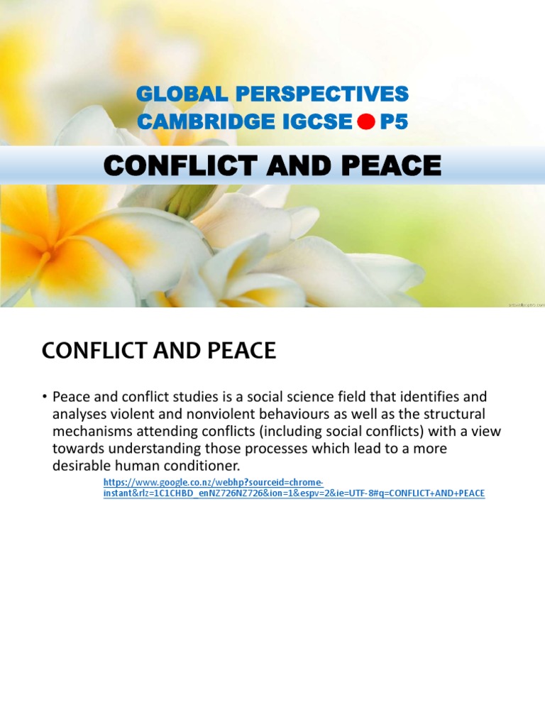 Conflict and Peace ppt | PDF