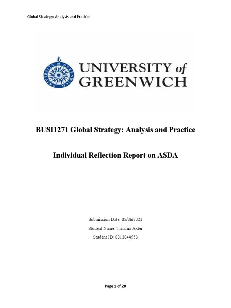 Individual Report On ASDA | PDF | Cost Of Living | Swot Analysis