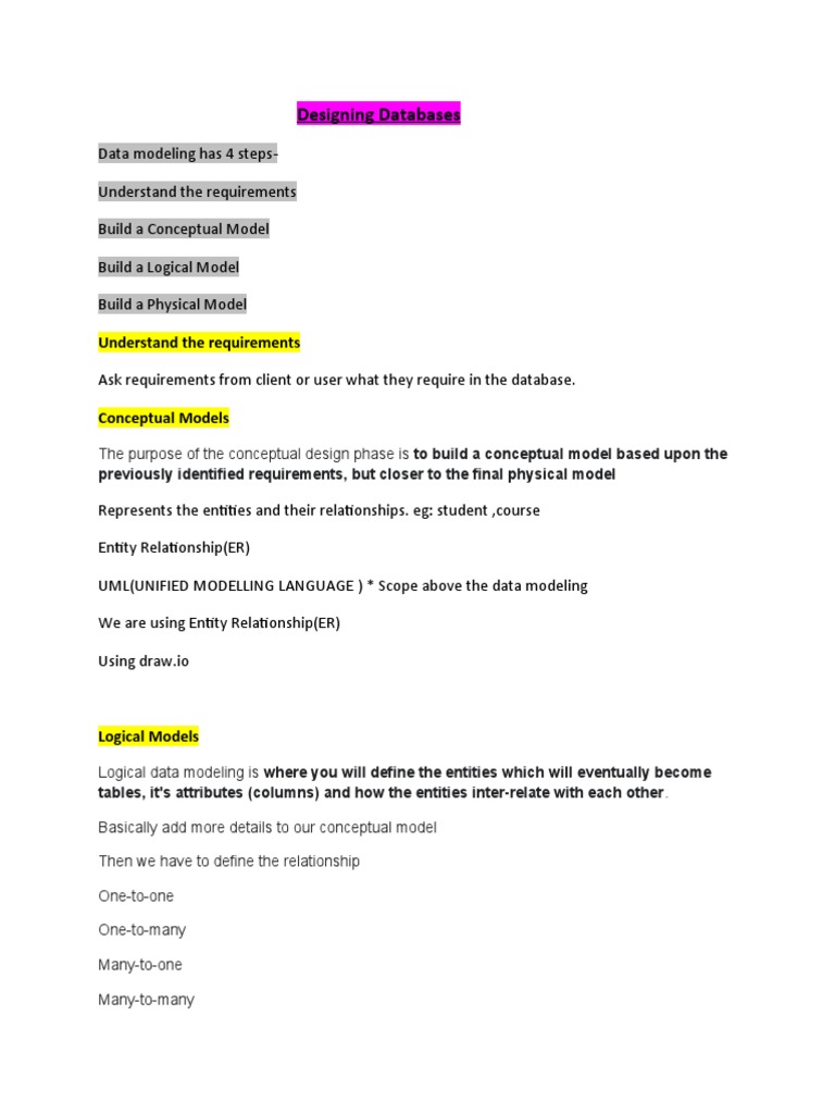 Designing Databases | PDF | Conceptual Model | Databases Designing Databases | PDF | Conceptual Model | Databases