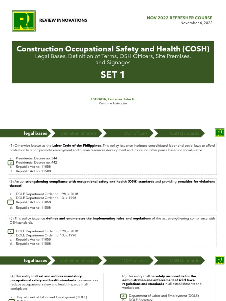 1 - Cosh Definition and Terms by Estrada | PDF | Occupational Safety ...
