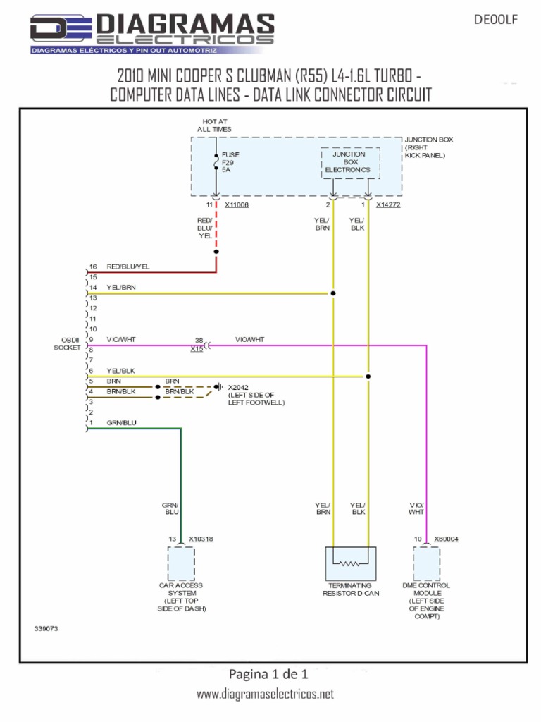 Diagrama Eléctrico MINI COOPER S CLUBMAN (R55) L4-1.6L TURBO 2010 FREE ...