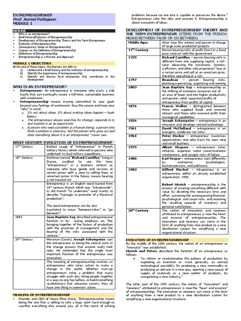 Entrep-Module 1-Part 1 | PDF | Entrepreneurship | Business Economics Entrep-Module 1-Part 1 | PDF | Entrepreneurship | Business Economics
