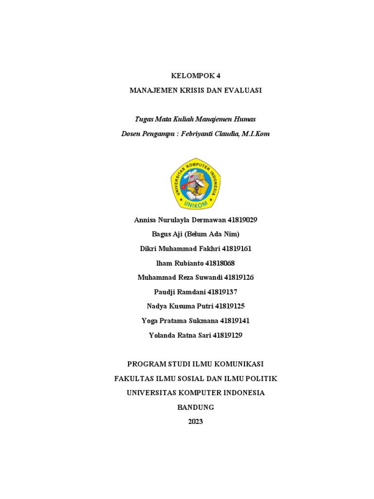 Strategi Manajemen Krisis Efektif | PDF