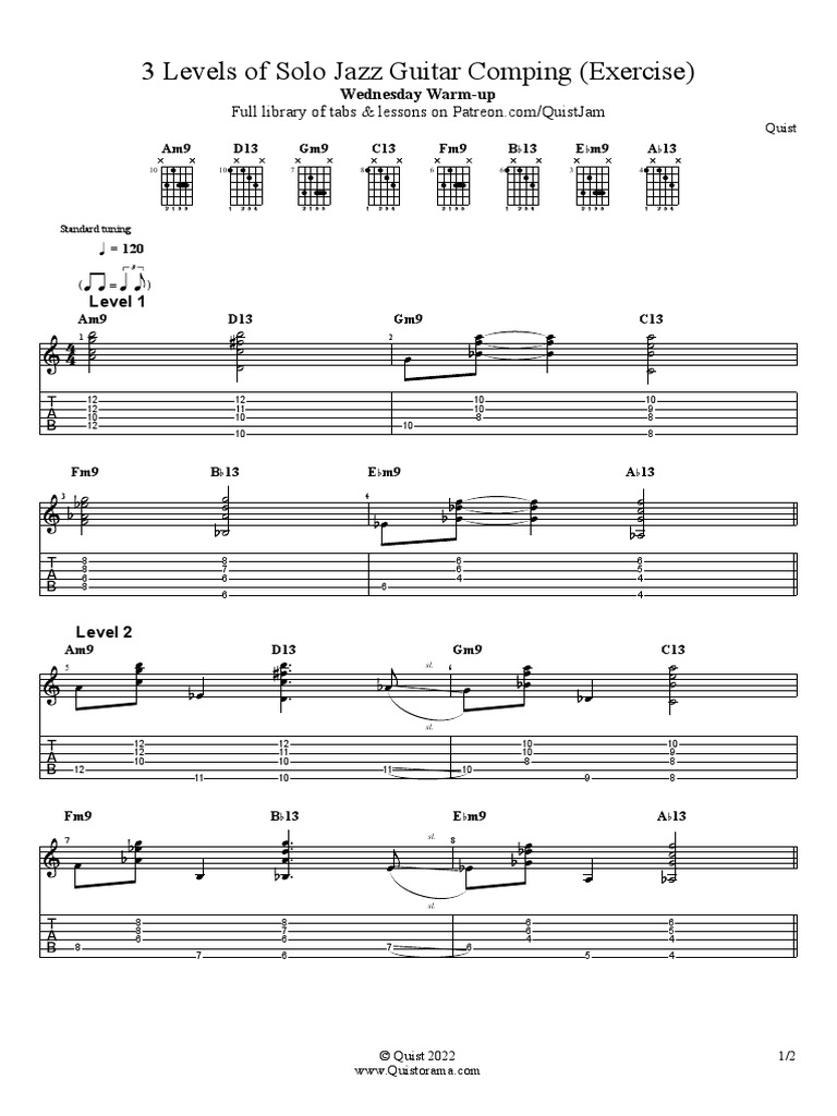 3 Levels of Solo Jazz Guitar Comping (Exercise) - Wednesday Warm-Up ...