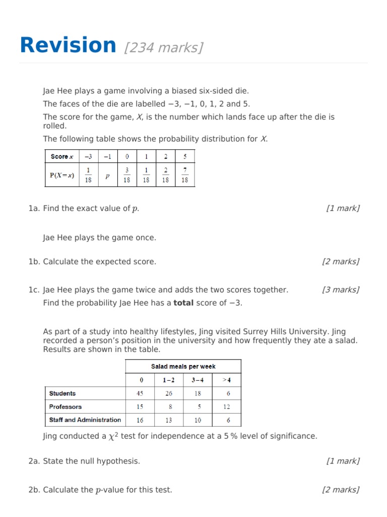 Unit 3 Revision | PDF | Statistical Hypothesis Testing | P Value