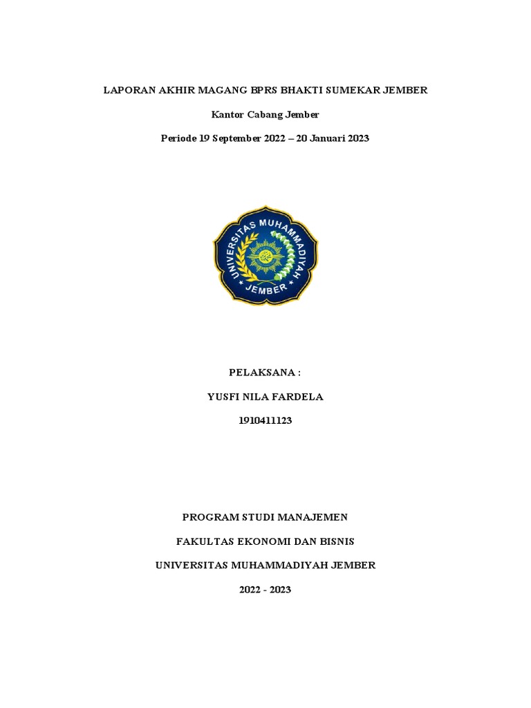 Laporan Akhir Yusfi | PDF | Karier & Perkembangan | Bisnis