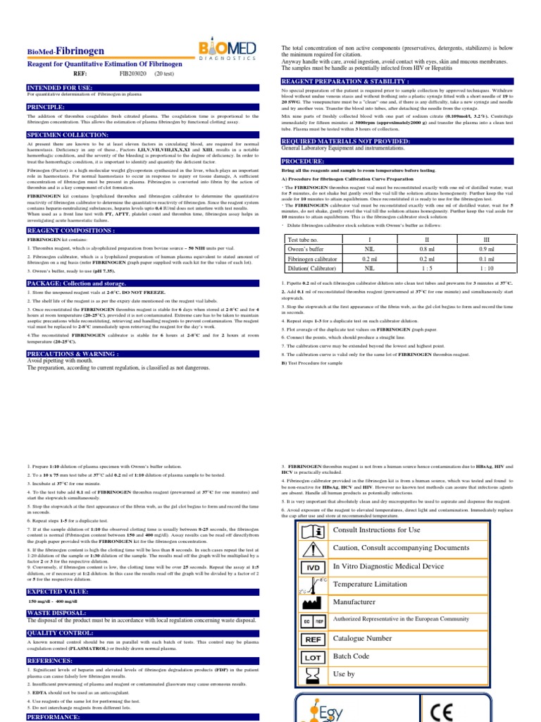 BioMed Fibrinogen | PDF | Coagulation | Blood Plasma