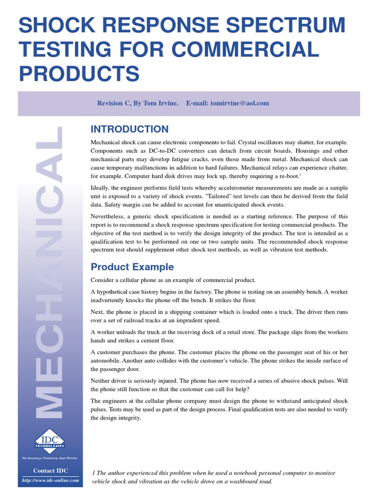 Shock Response Spectrum Testing Guide | PDF | Spectral Density | Frequency
