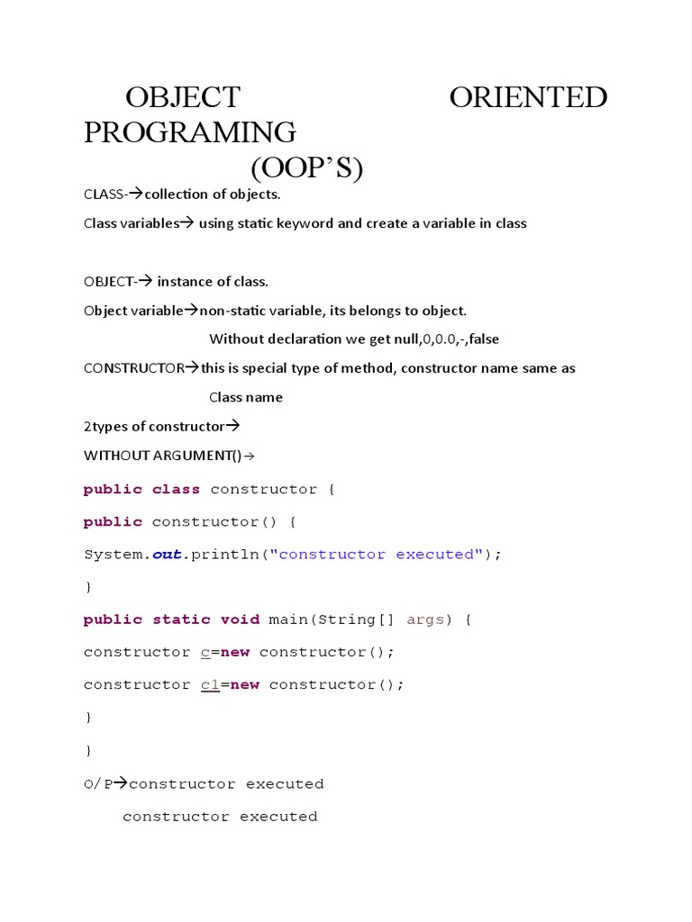 Object Oriented Programing Pdf