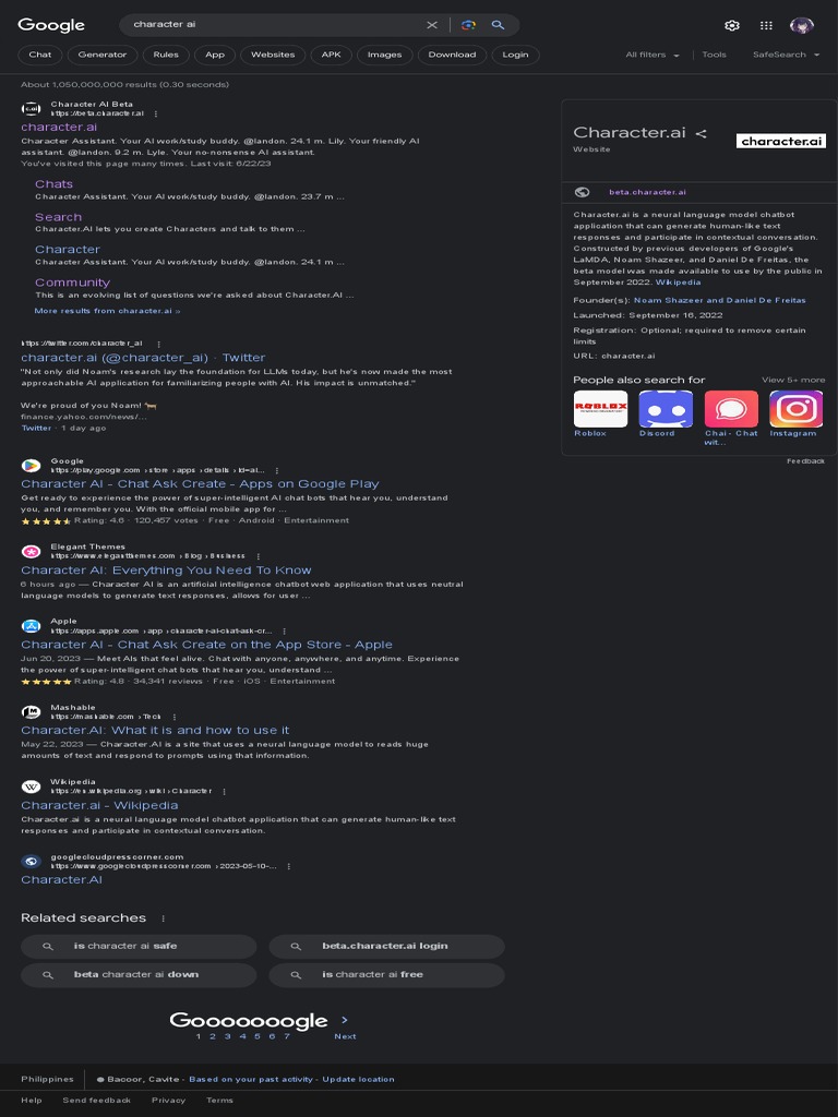 Character Ai - Google Search | PDF | Artificial Intelligence | Intelligence (AI) & Semantics