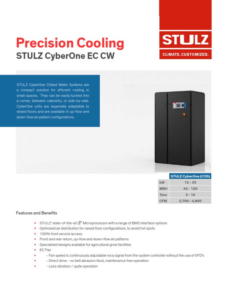 STULZ CyberOne CW Data Sheet | PDF | Mechanical Engineering | Equipment