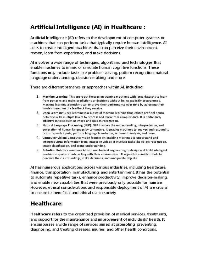 AI Transforming Healthcare | PDF | Health Care | Artificial Intelligence